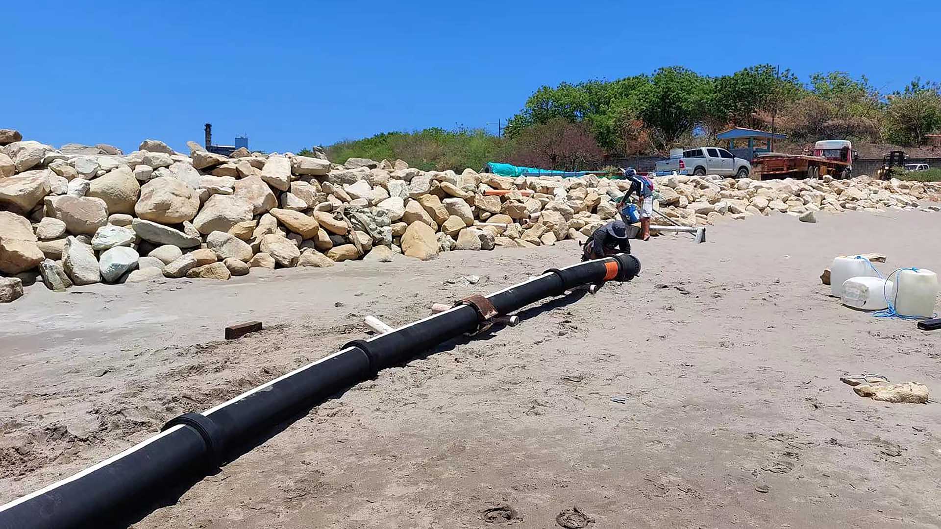 Submarine One End Reinforced Hose with Float Collars (Double Carcass)